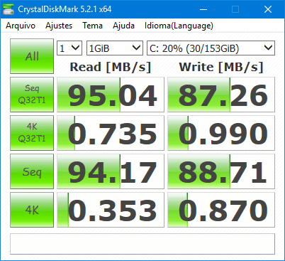 Teste hd crystal disk mark - silverren