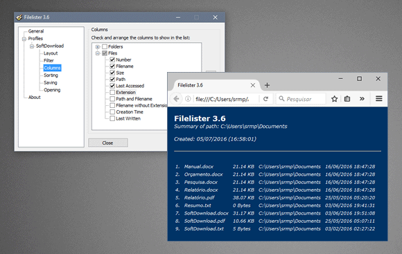 Filelister