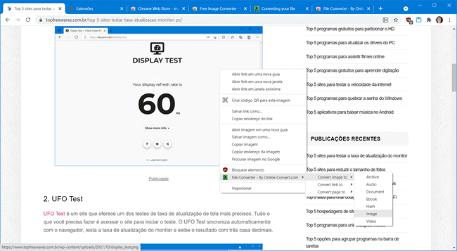 Top 5 extensões para salvar imagens WEBP como JPG ou PNG