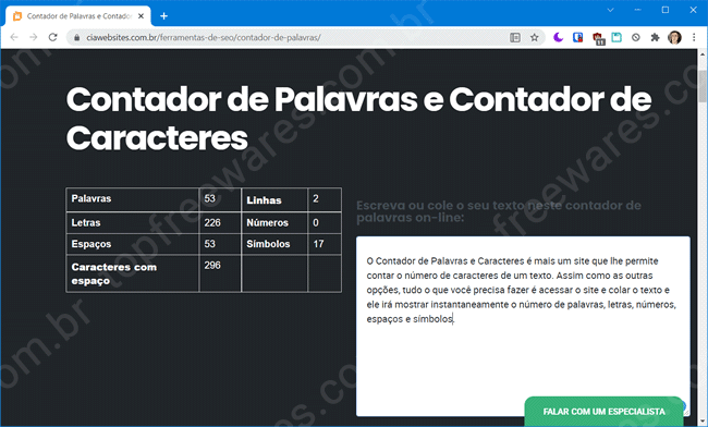Top 5 sites para contar o número de caracteres de um texto