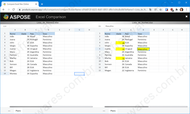 Top 5 sites para comparar planilhas do Excel online