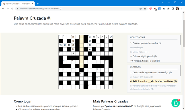 Top 5 sites para jogar palavras cruzadas de graça
