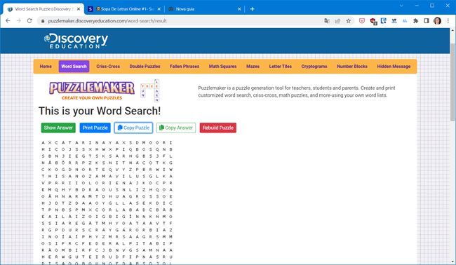 Top 5 sites para criar caça-palavras para baixar e imprimir