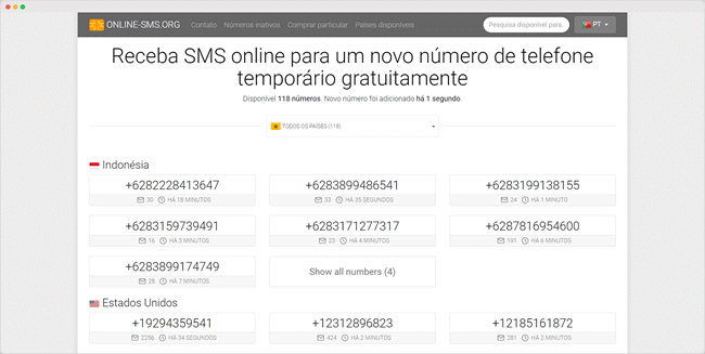 Top 5 sites para usar números de telefones descartáveis